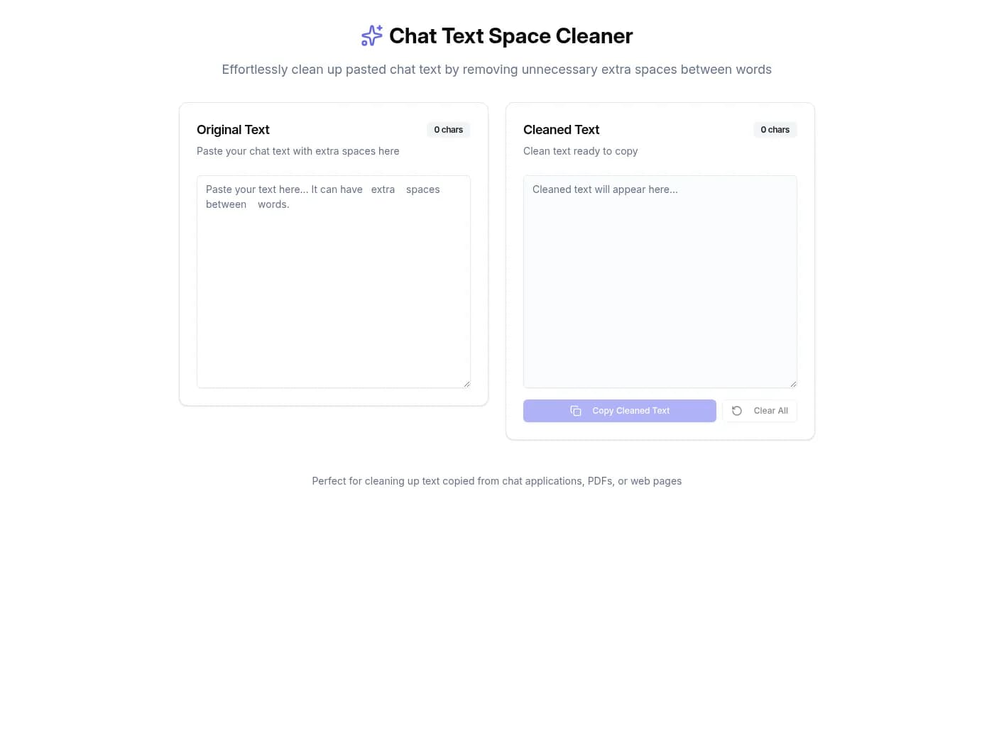 Chat Text Space Cleaner