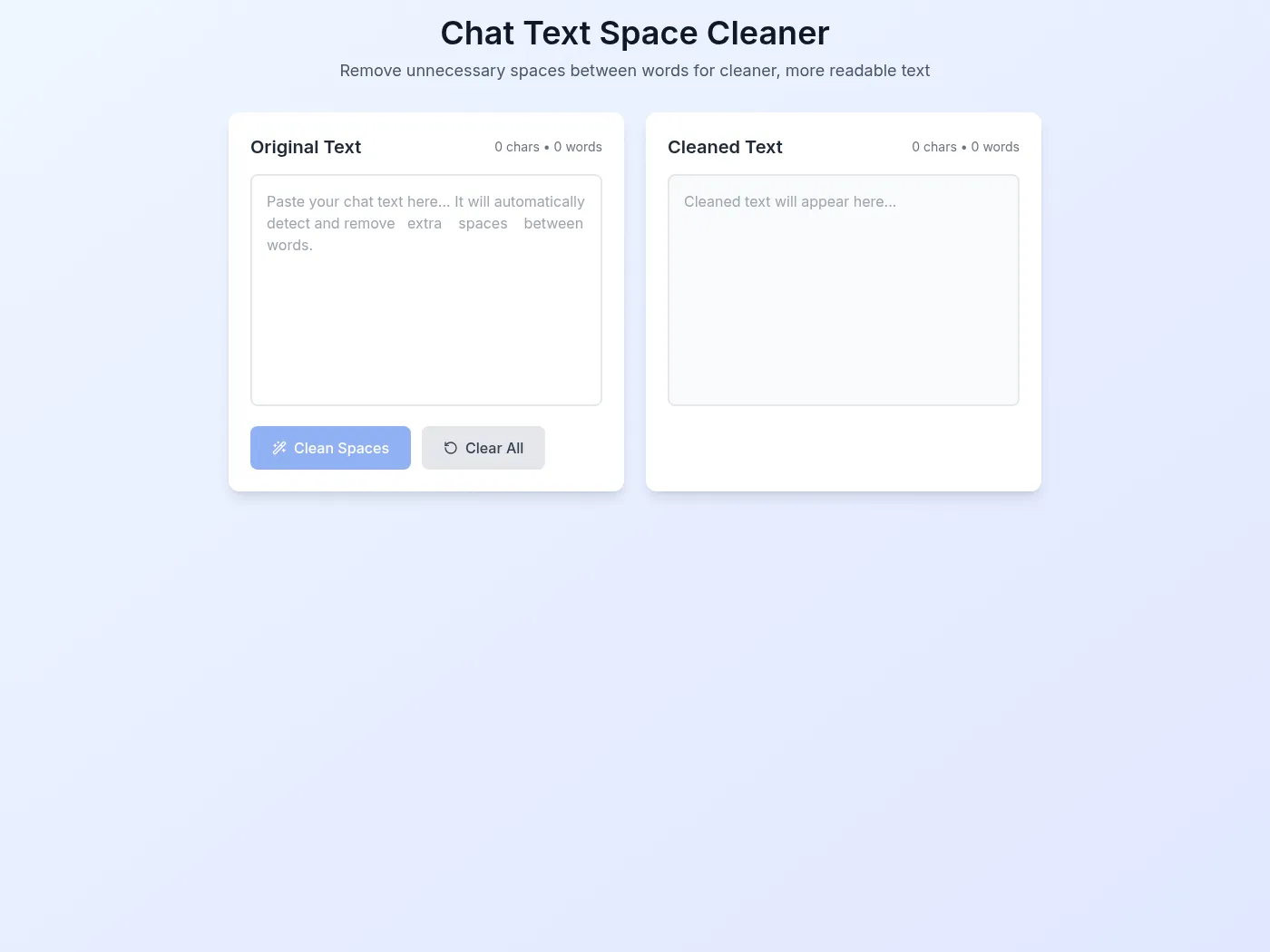 Chat Text Space Cleaner Tool