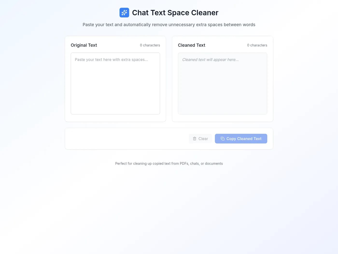 Chat Text Space Cleaner Tool