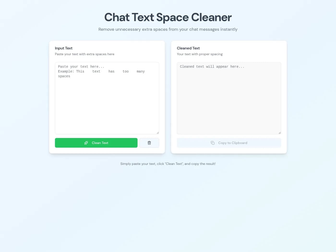 Chat Text Space Cleaner Tool