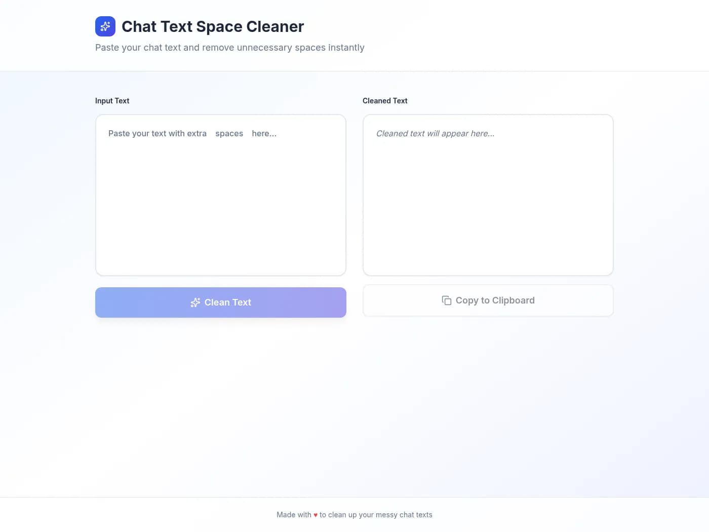 Chat Text Space Cleaner Tool