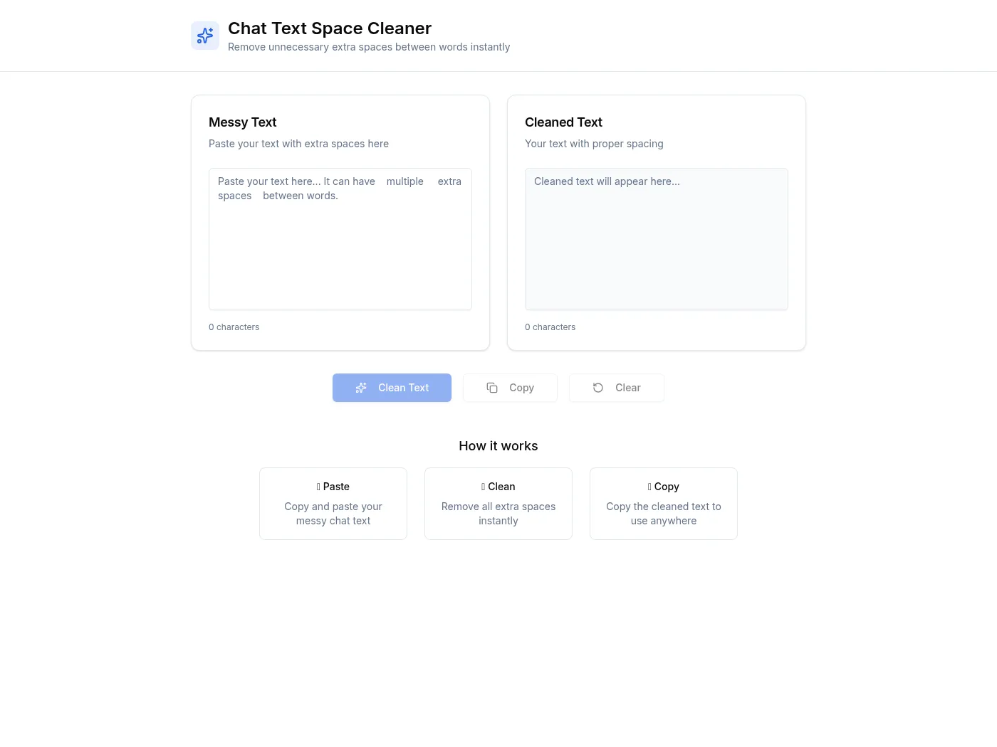 Chat Text Space Cleaner Tool