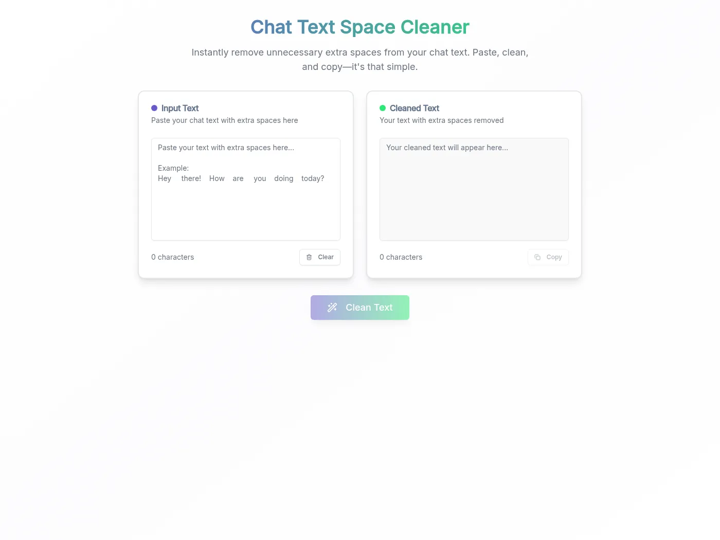 Chat Text Space Cleaner Tool