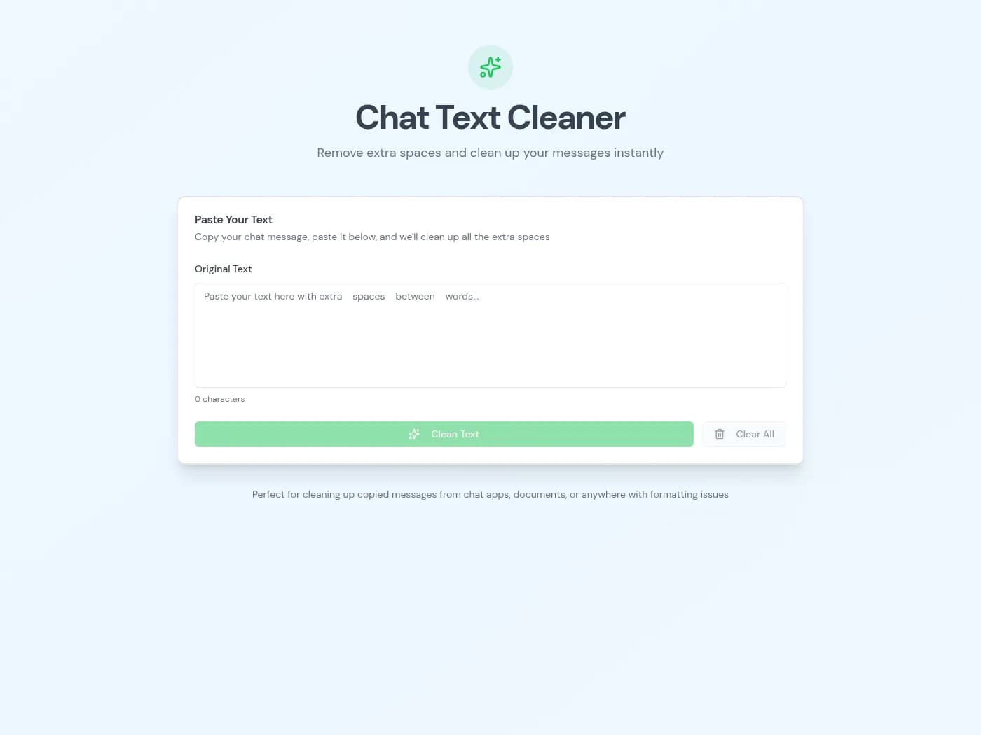 Chat Text Space Cleaner Tool