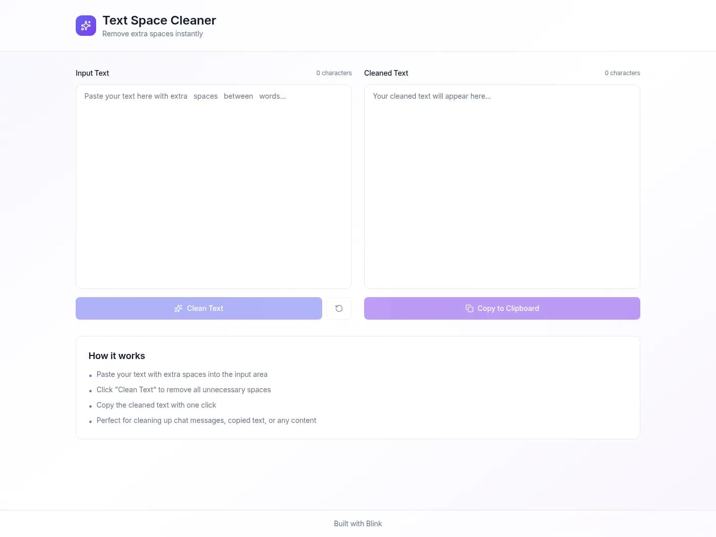 Chat Text Space Cleaner Tool