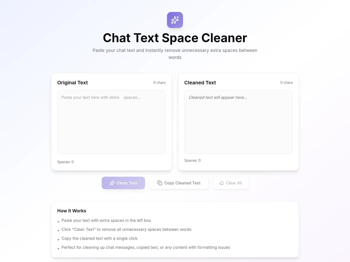 Chat Text Space Cleaner Tool