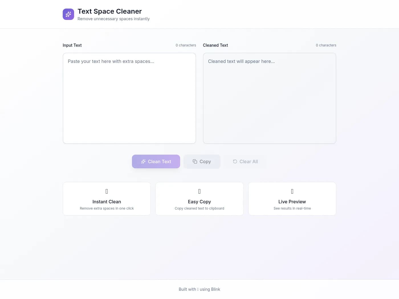 Chat Text Space Cleaner Tool