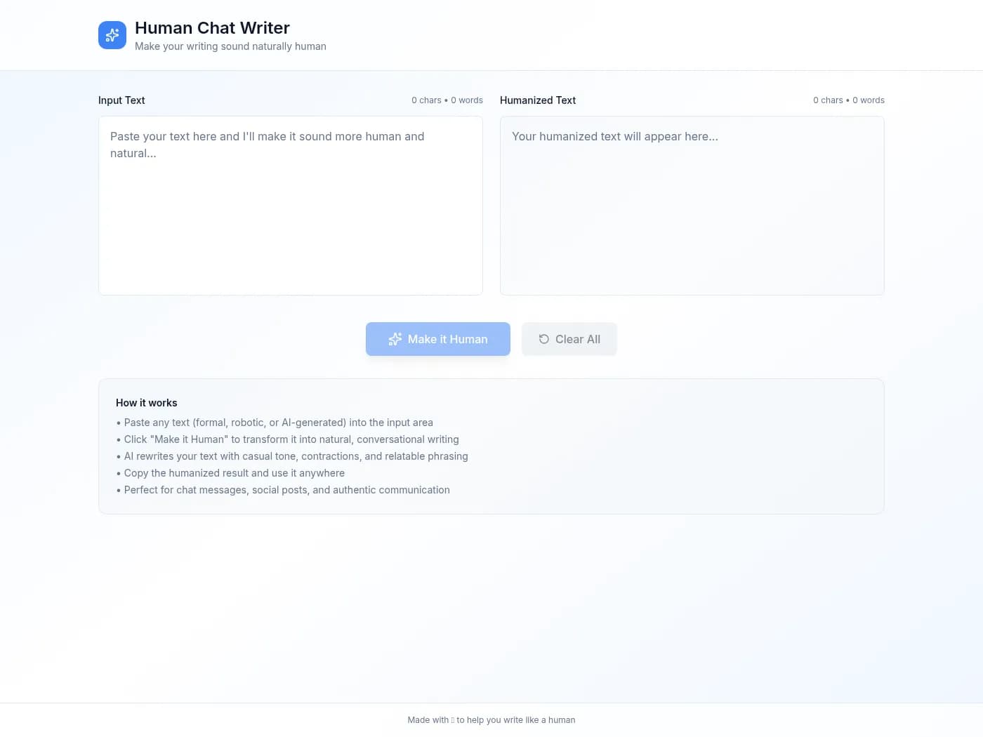 Chat Text Space Cleaner Tool