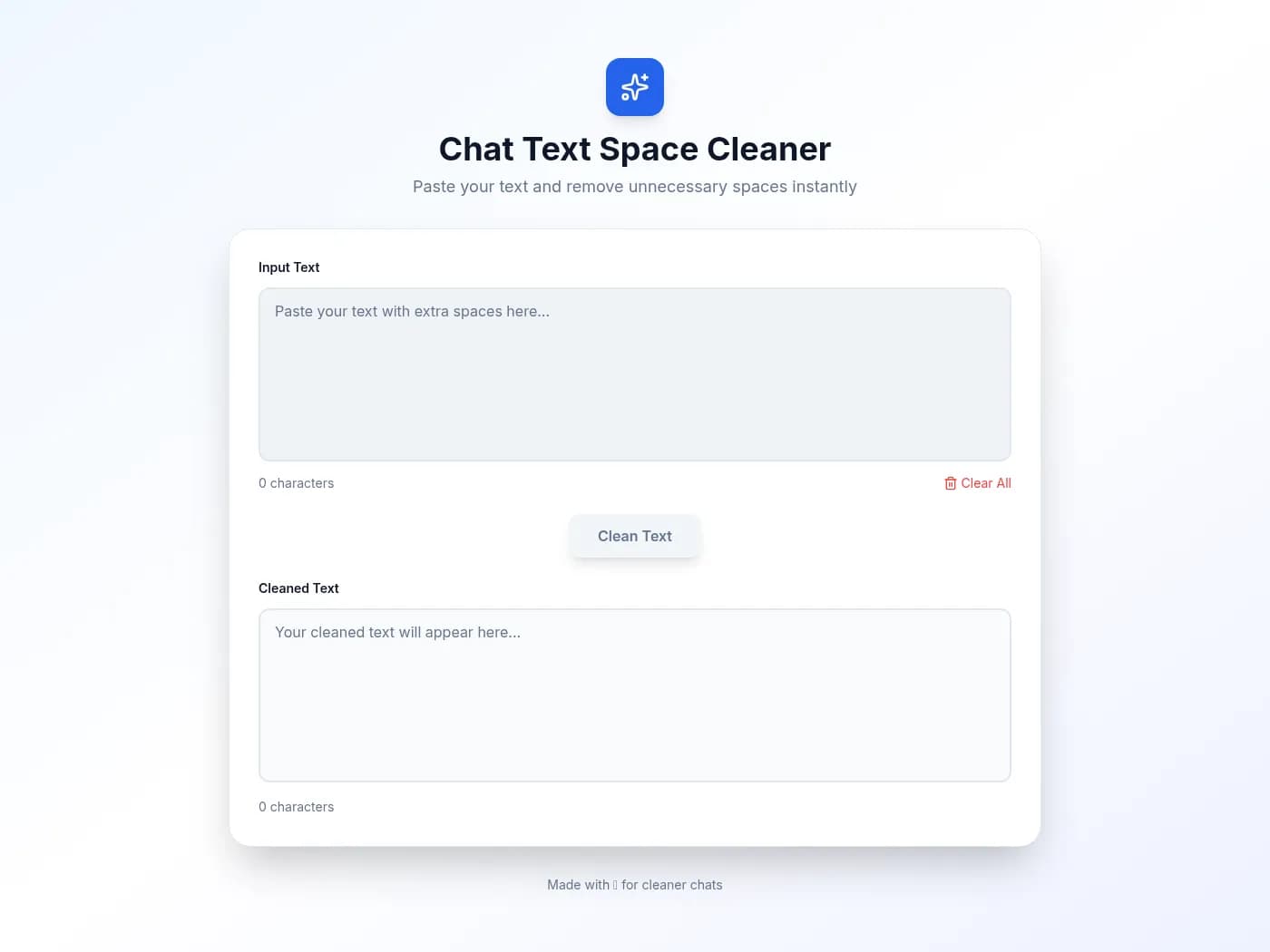 Chat Text Space Cleaner Tool