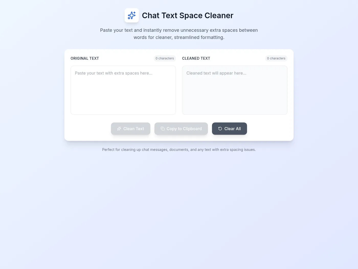 Chat Text Space Cleaner Tool
