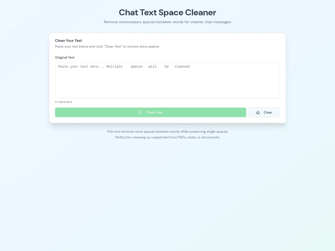 Chat Text Space Cleaner