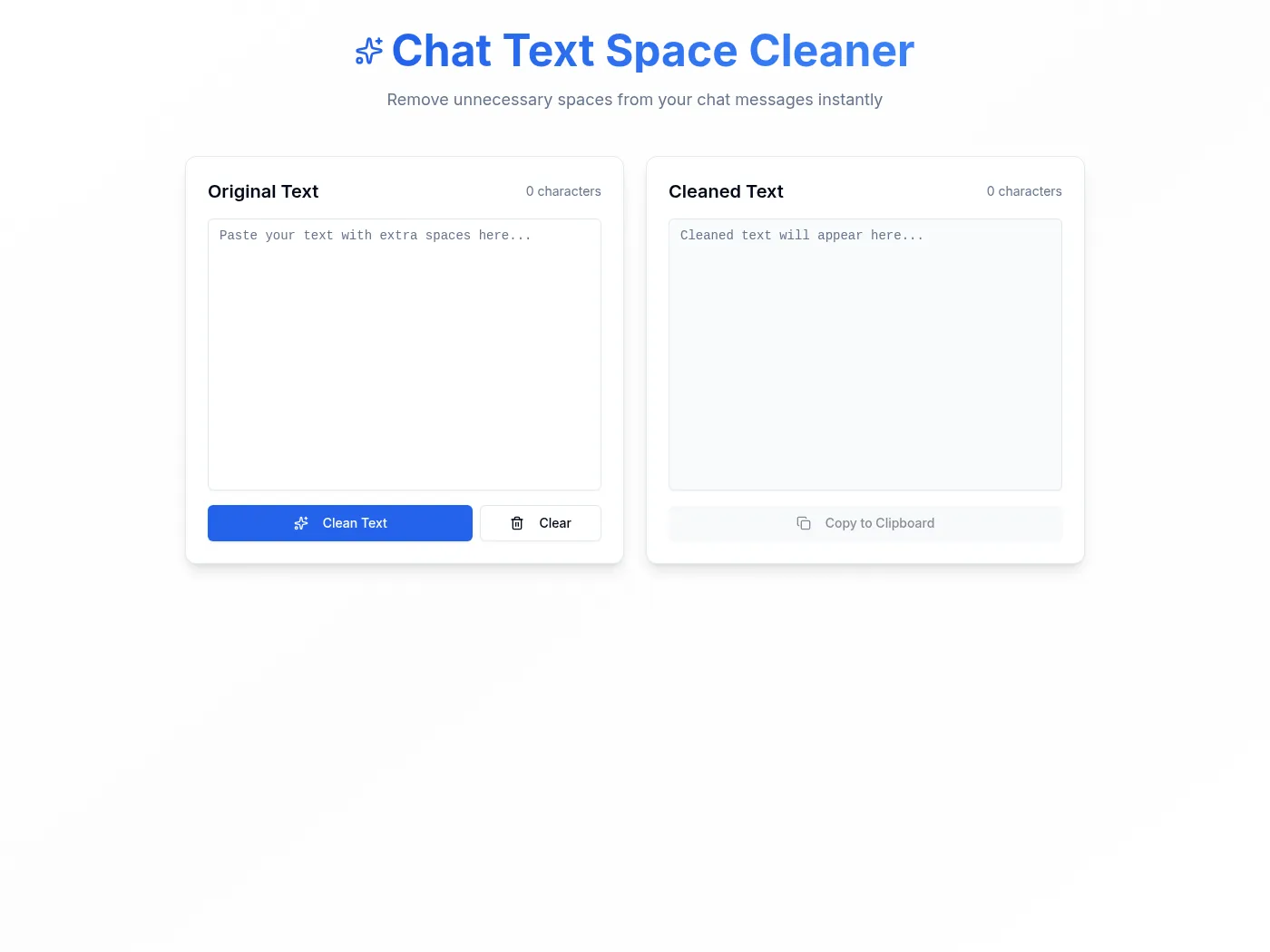 Chat Text Space Cleaner