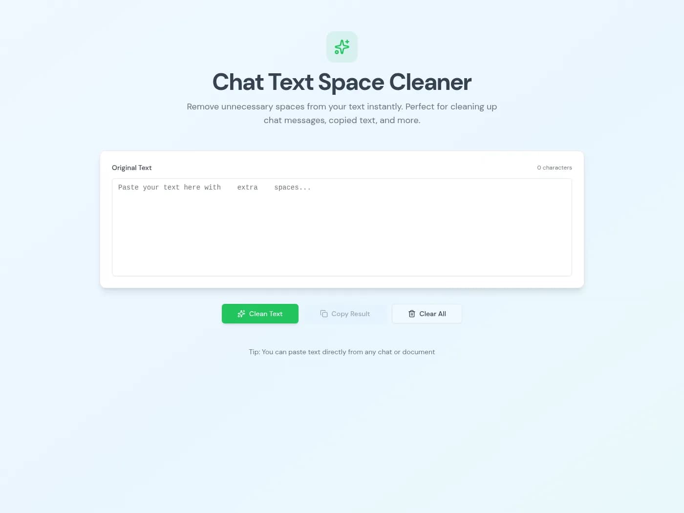 Chat Text Space Cleaner