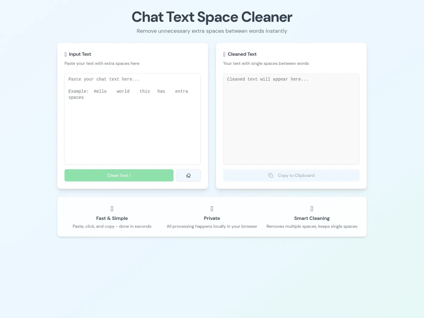 Chat Text Space Cleaner