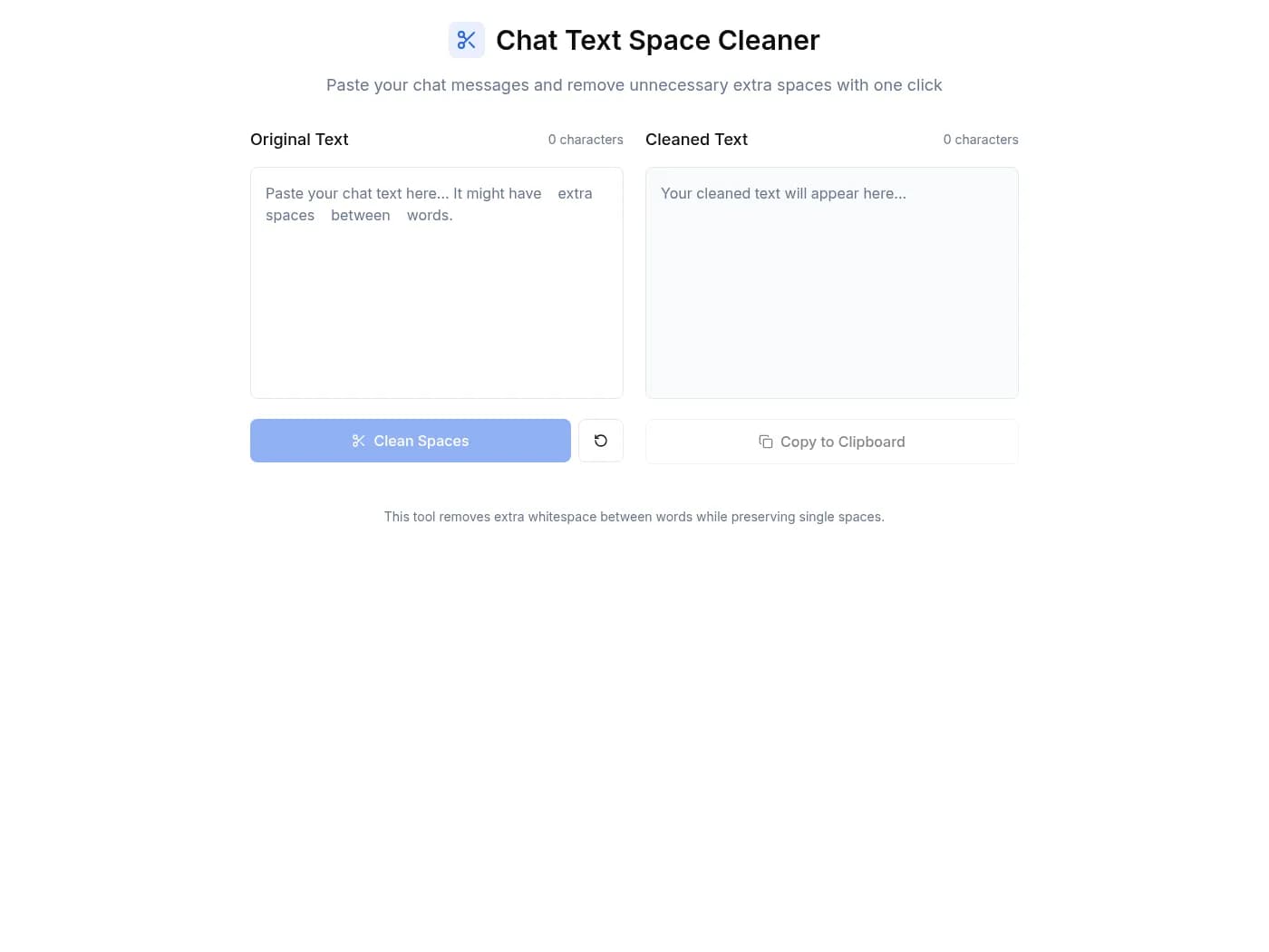 Chat Text Space Cleaner