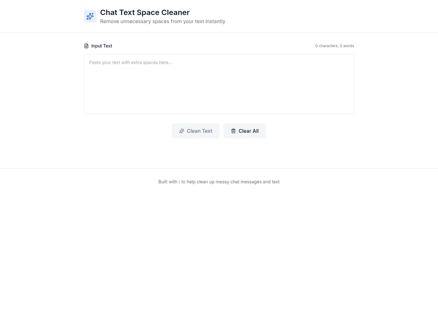 Chat Text Space Cleaner