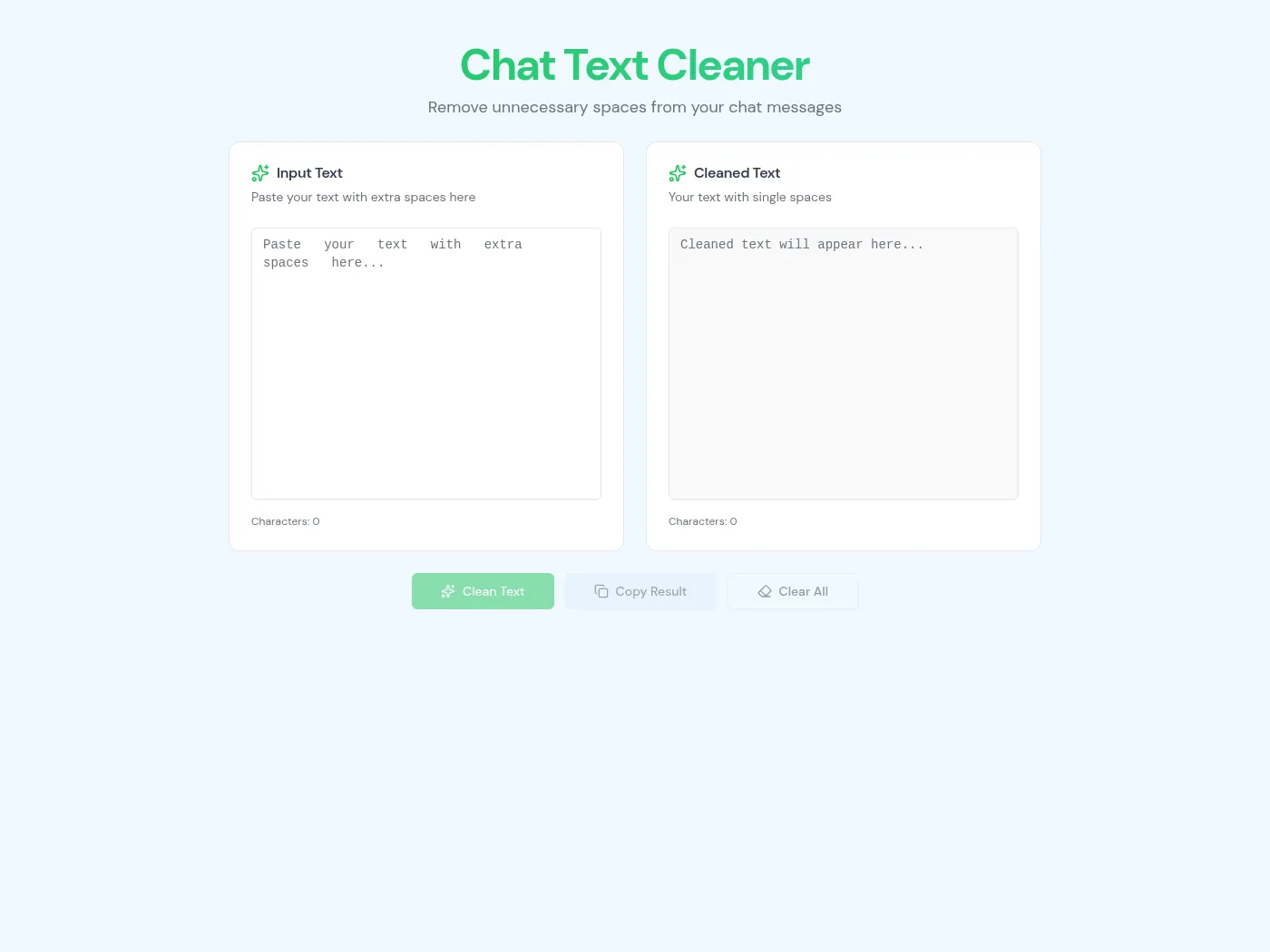 Chat Text Space Cleaner