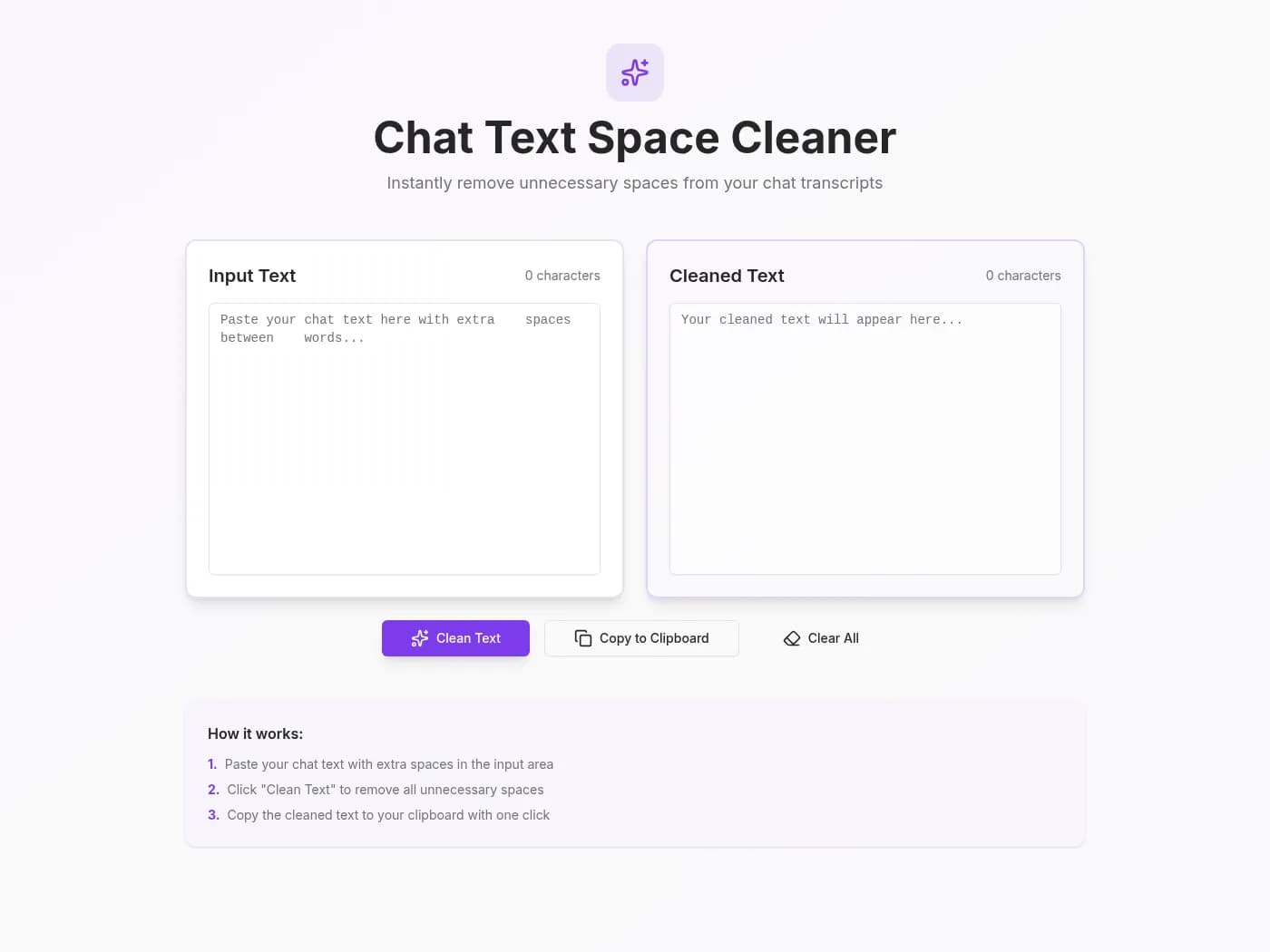 Chat Text Space Cleaner