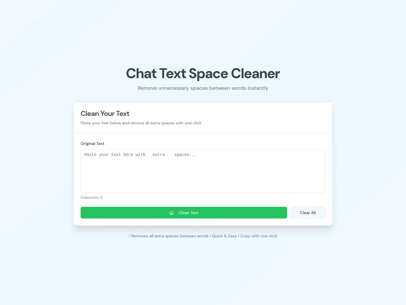 Chat Text Space Cleaner