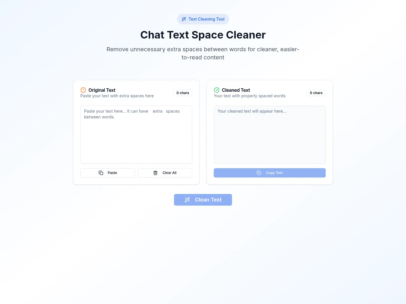 Chat Text Space Cleaner