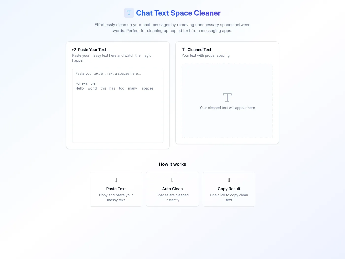 Chat Text Space Cleaner