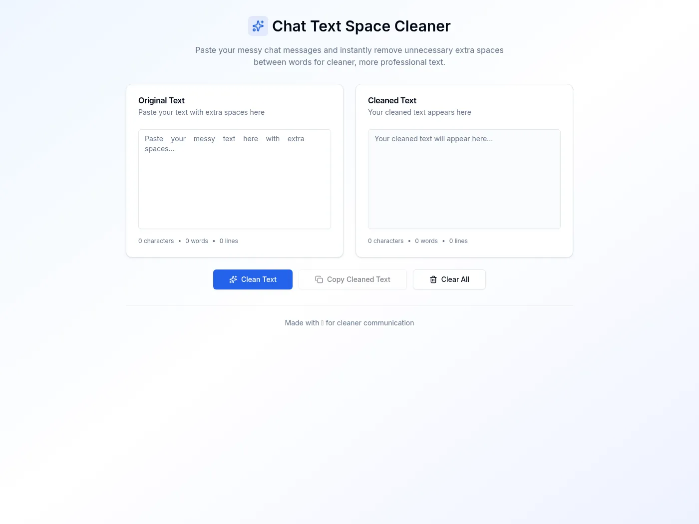 Chat Text Space Cleaner