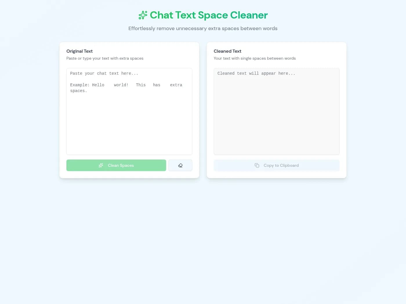 Chat Text Space Cleaner