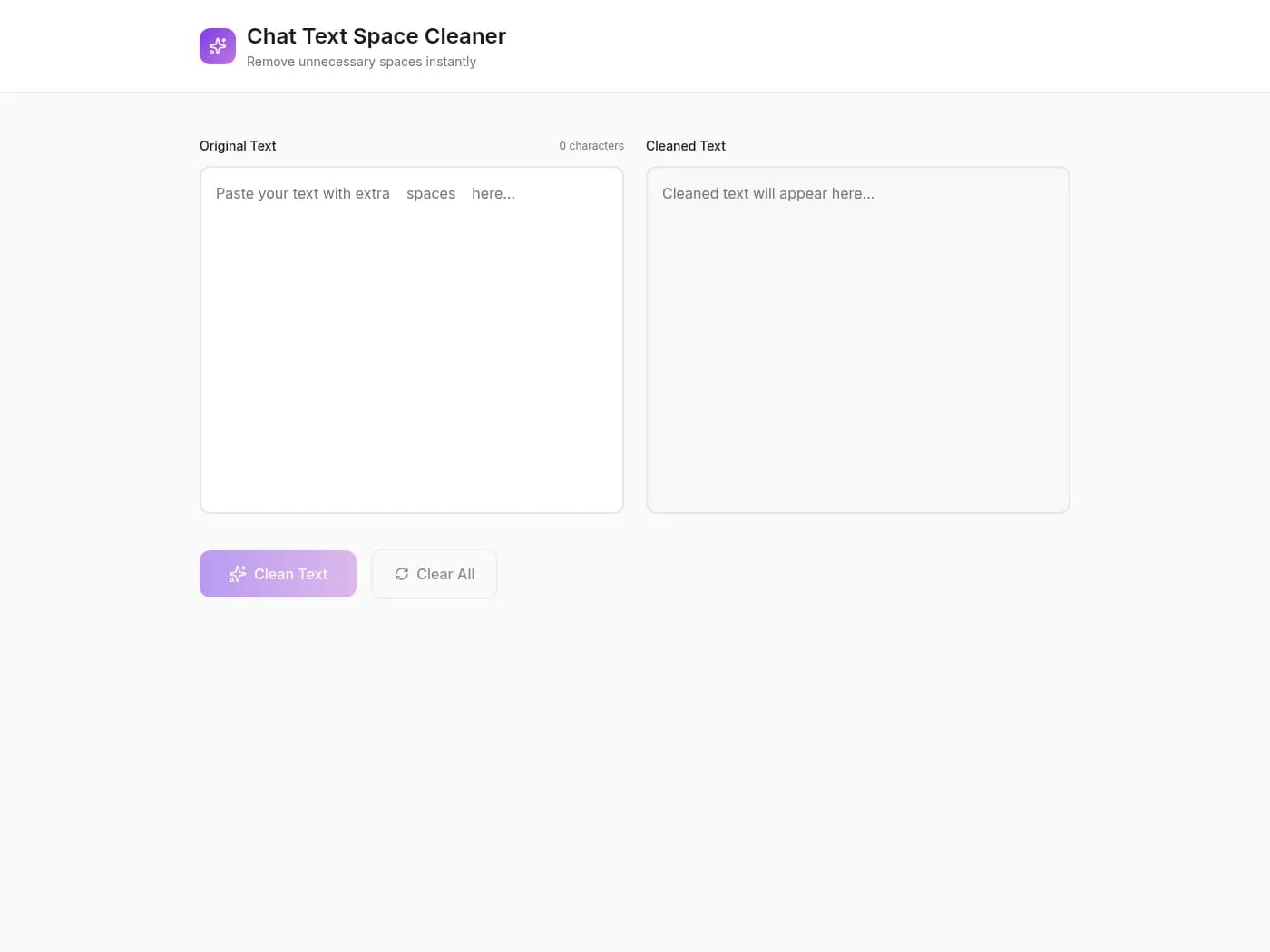 Chat Text Space Cleaner