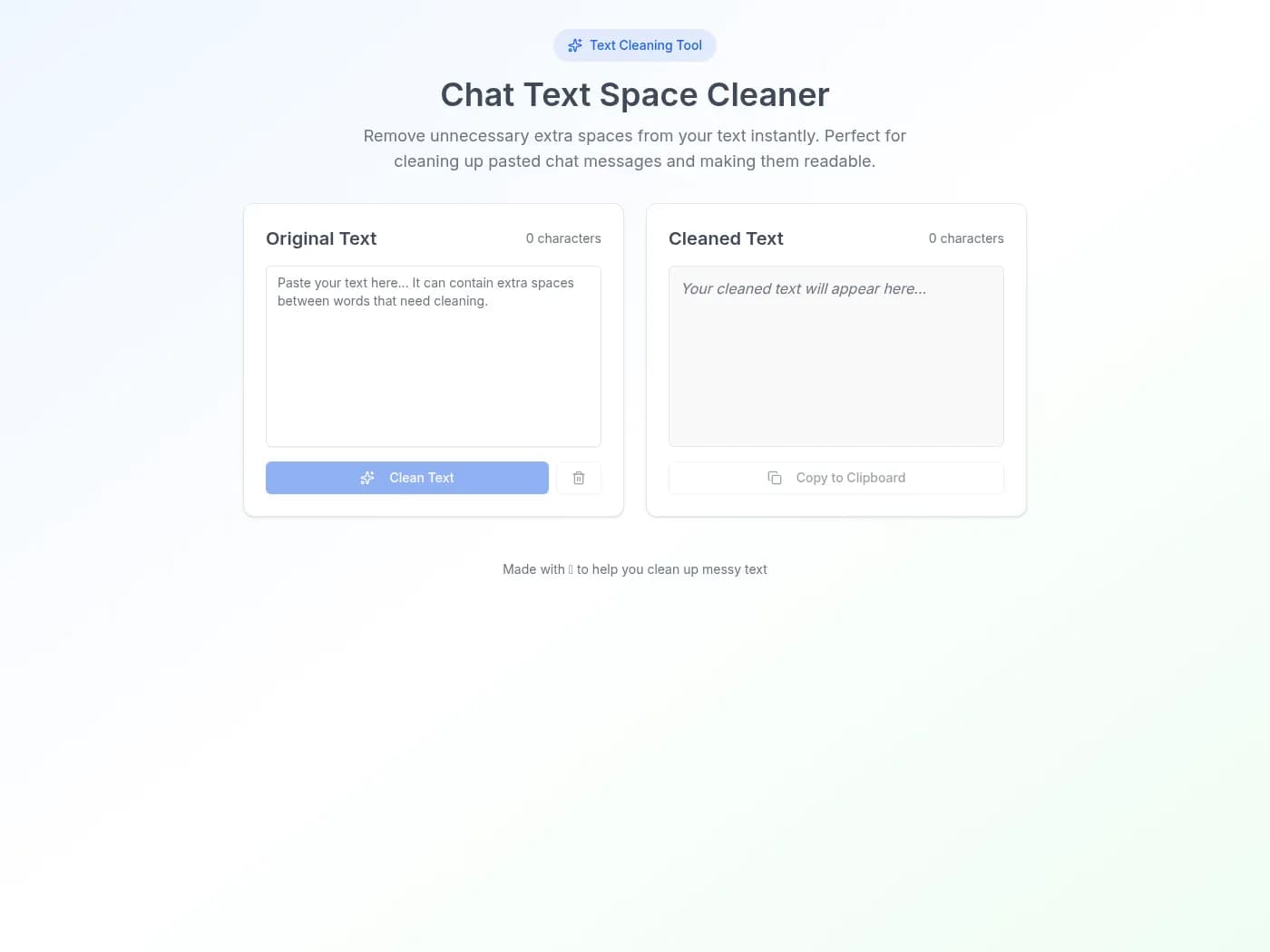 Chat Text Space Cleaner