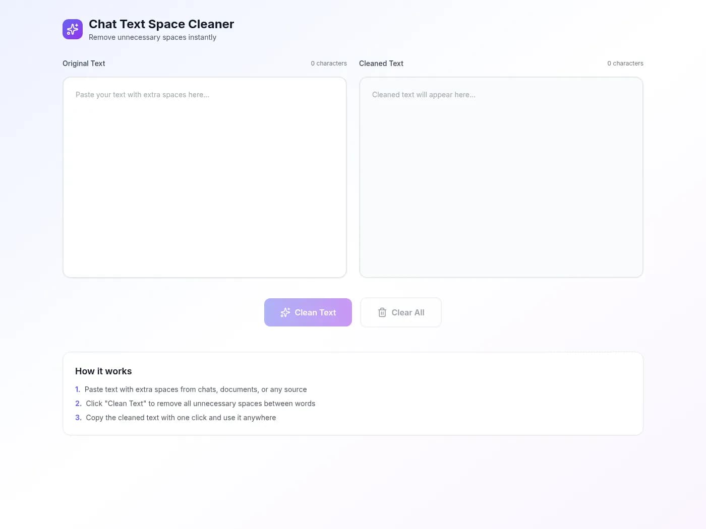 Chat Text Space Cleaner