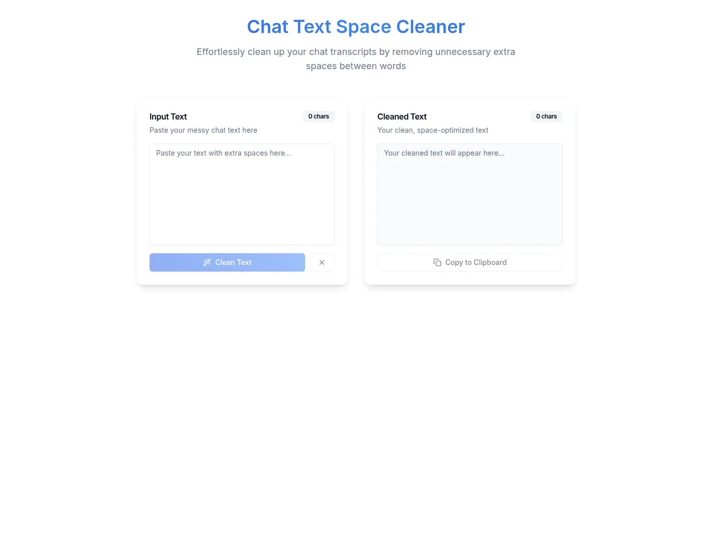 Chat Text Space Cleaner