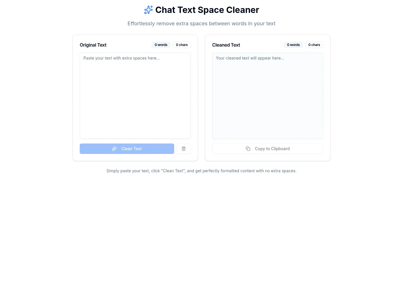 Chat Text Space Cleaner