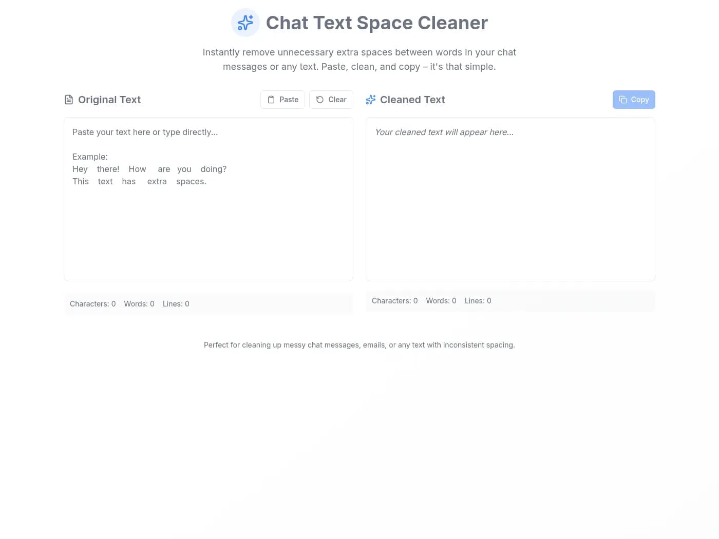 Chat Text Space Cleaner