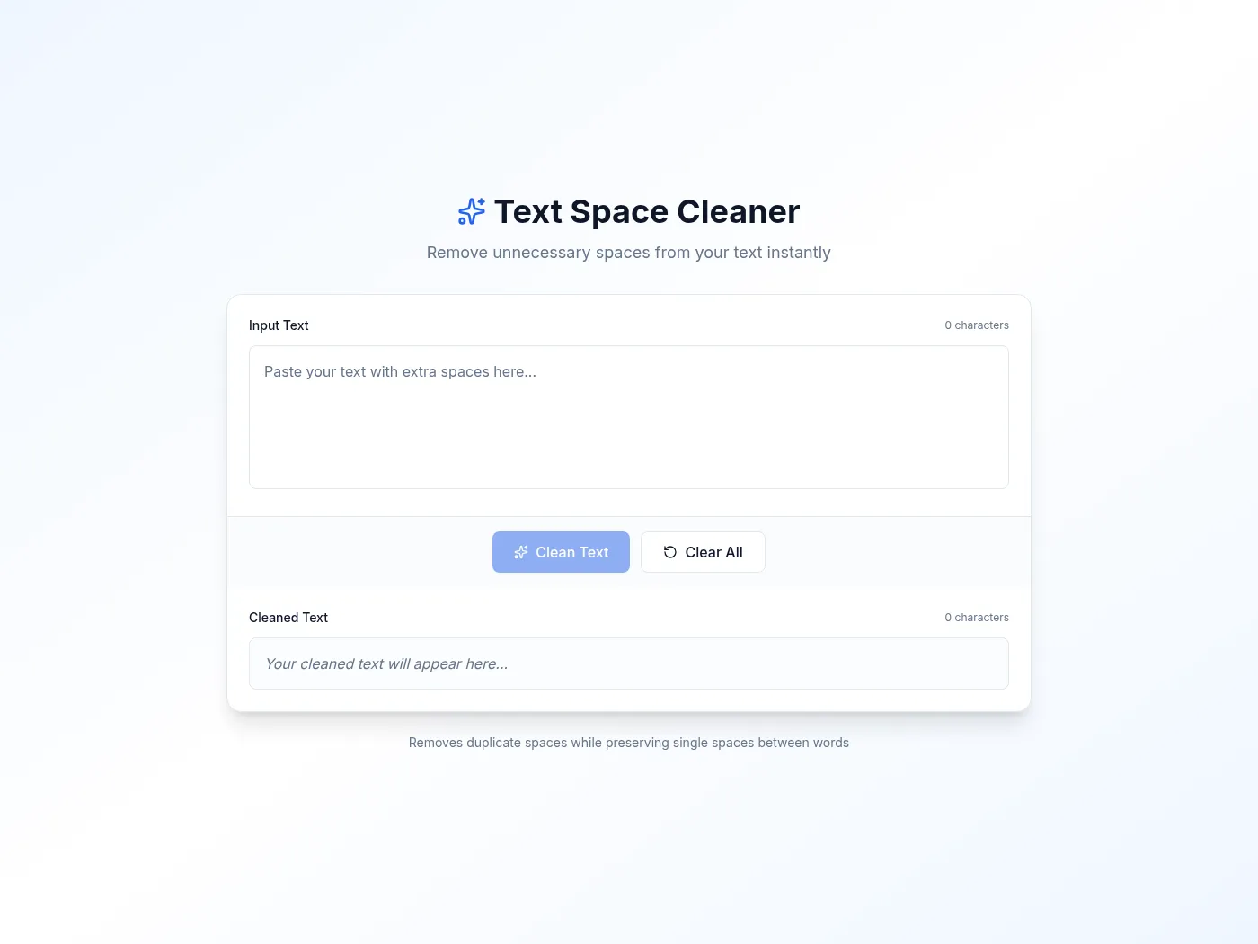Chat Text Space Cleaner