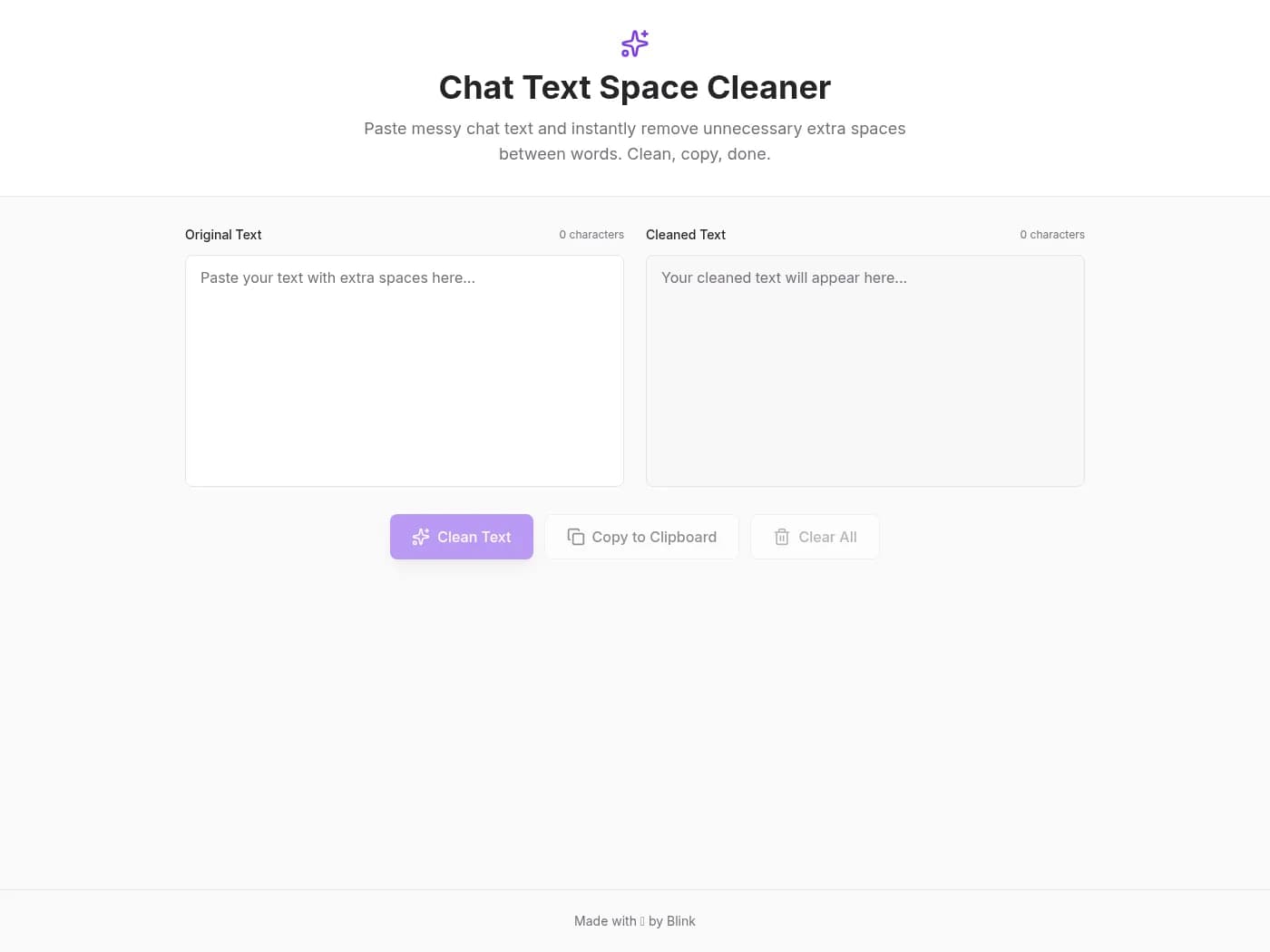 Chat Text Space Cleaner