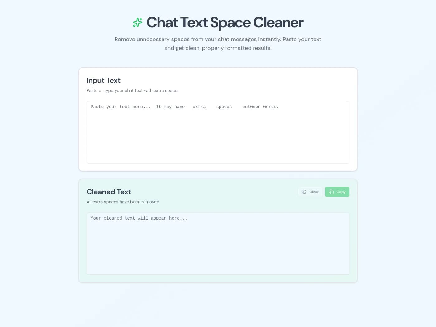 Chat Text Space Cleaner