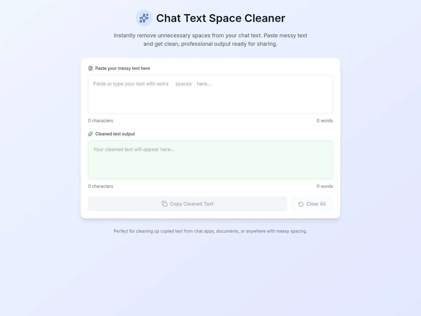Chat Text Space Cleaner