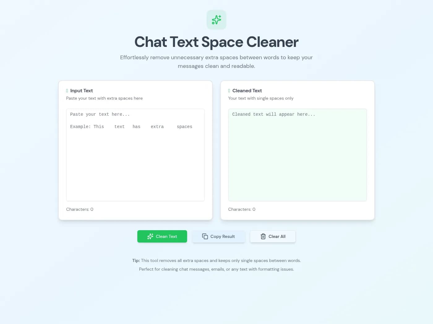 Chat Text Space Cleaner
