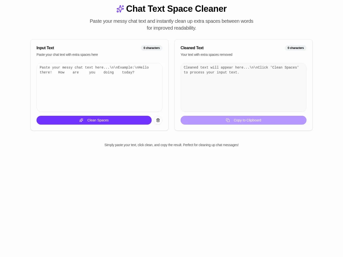 Chat Text Space Cleaner