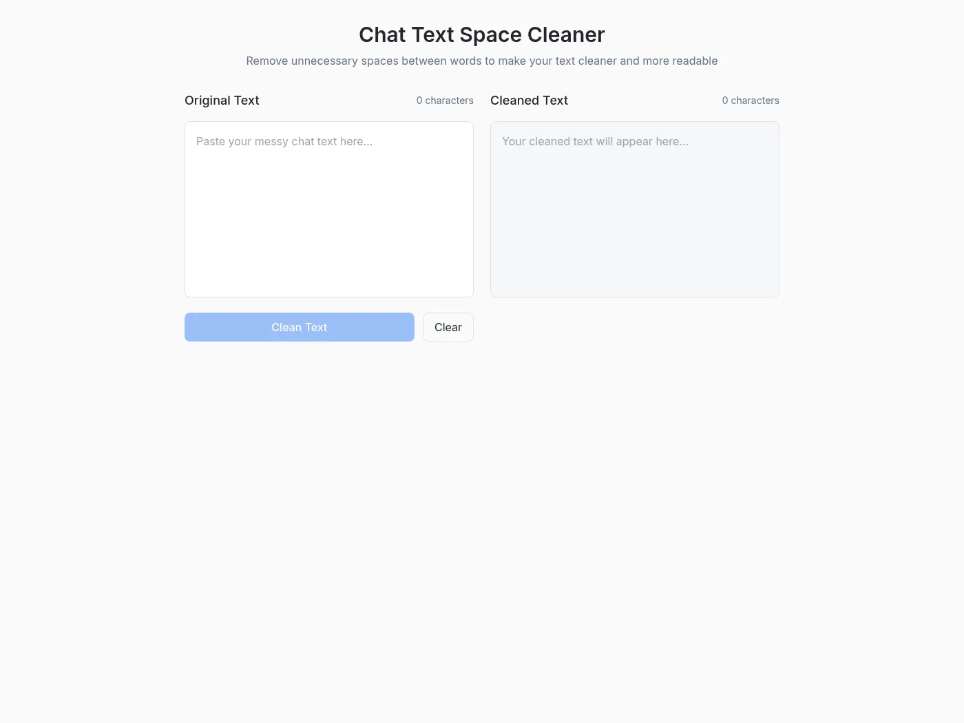 Chat Text Space Cleaner