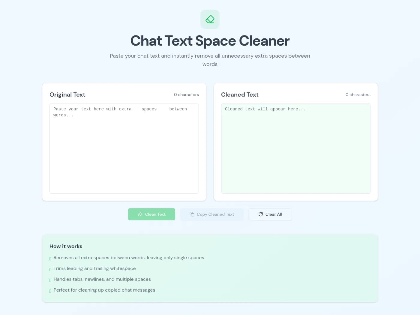 Chat Text Space Cleaner