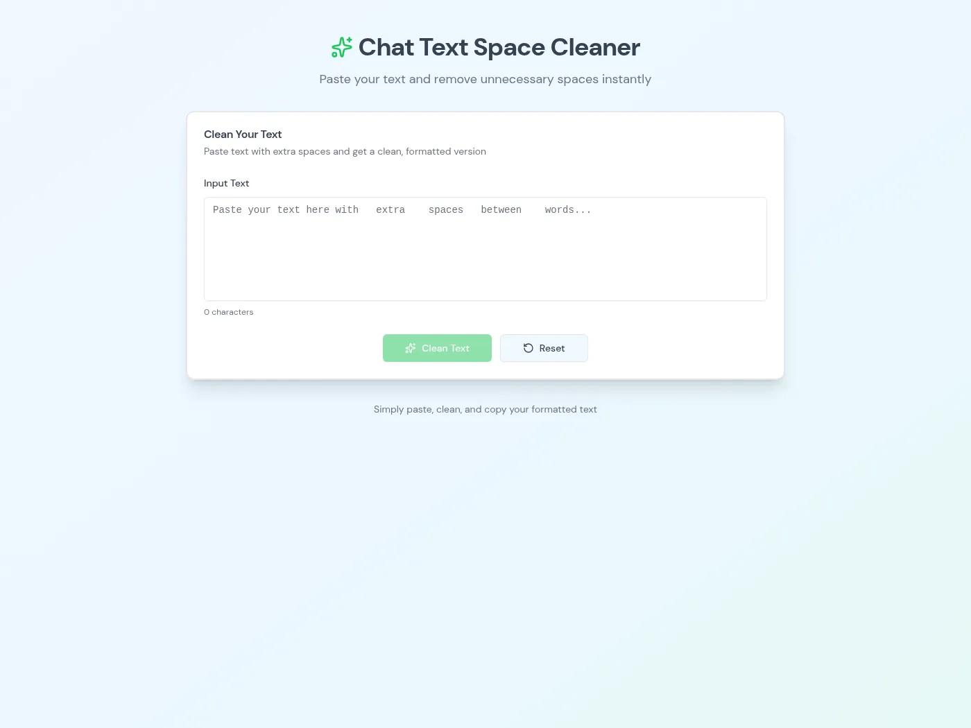 Chat Text Space Cleaner