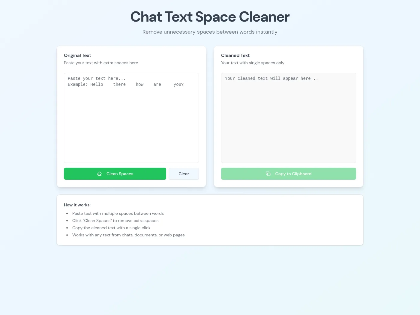 Chat Text Space Cleaner