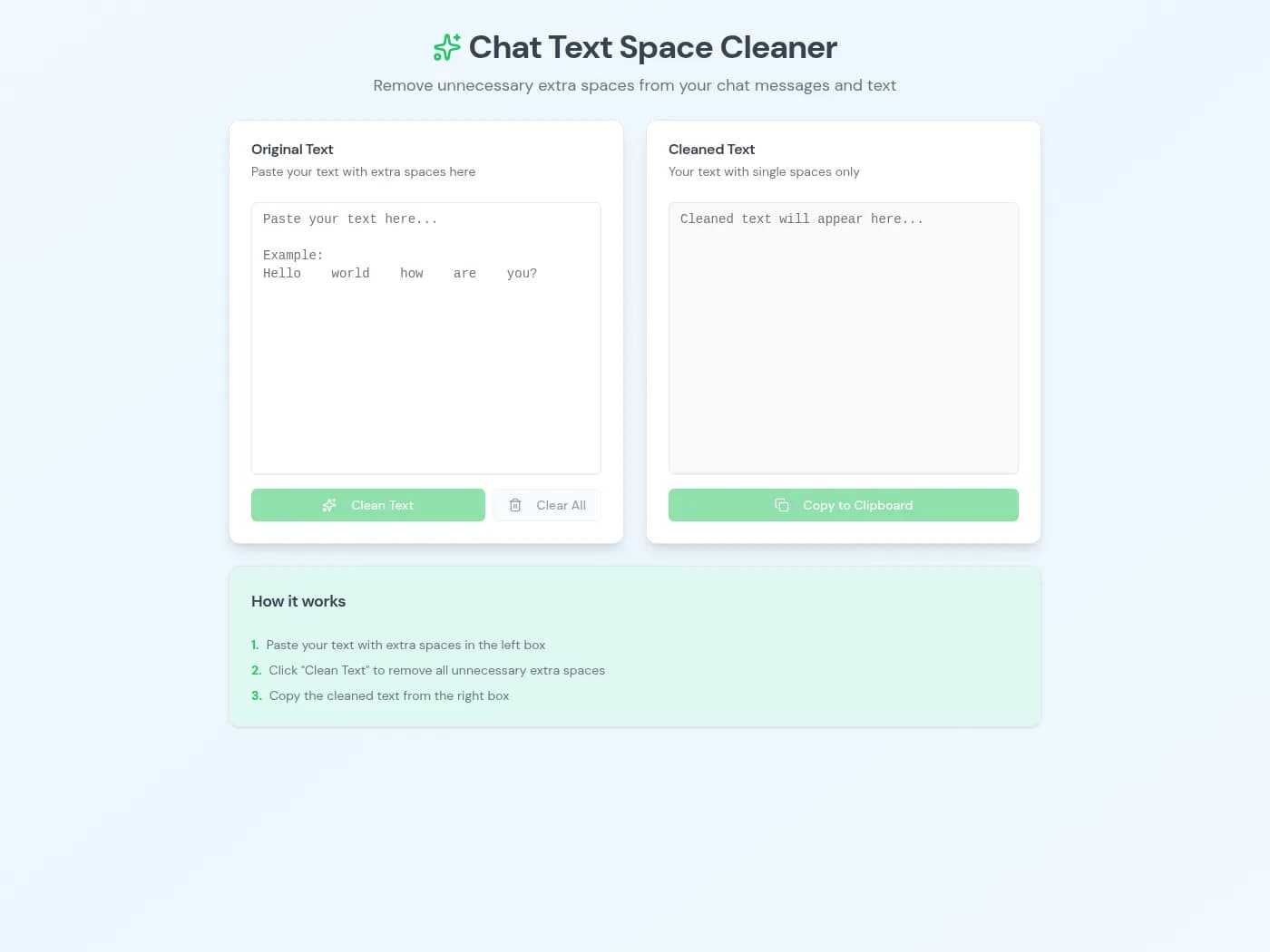 Chat Text Space Cleaner