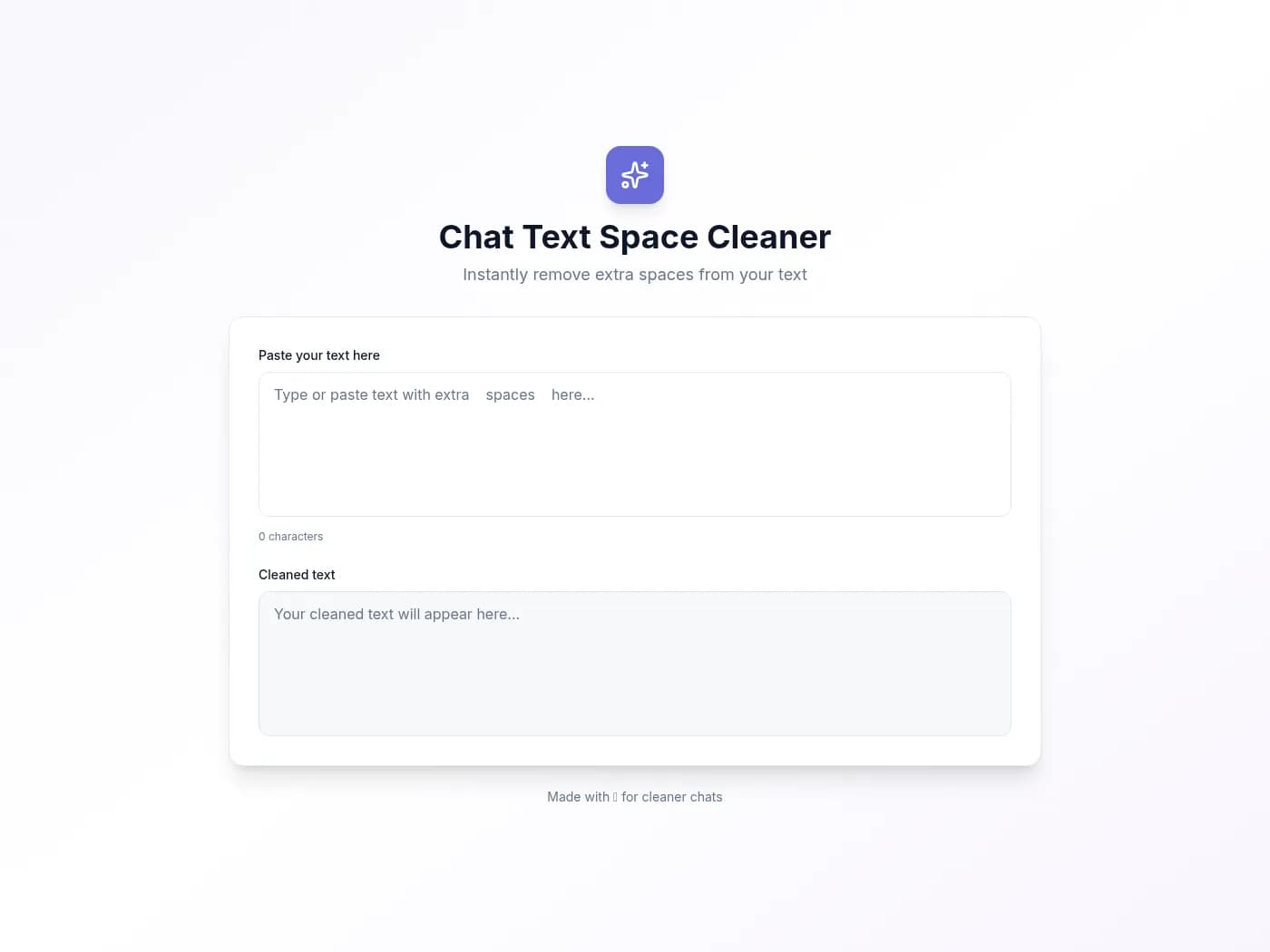 Chat Text Space Cleaner