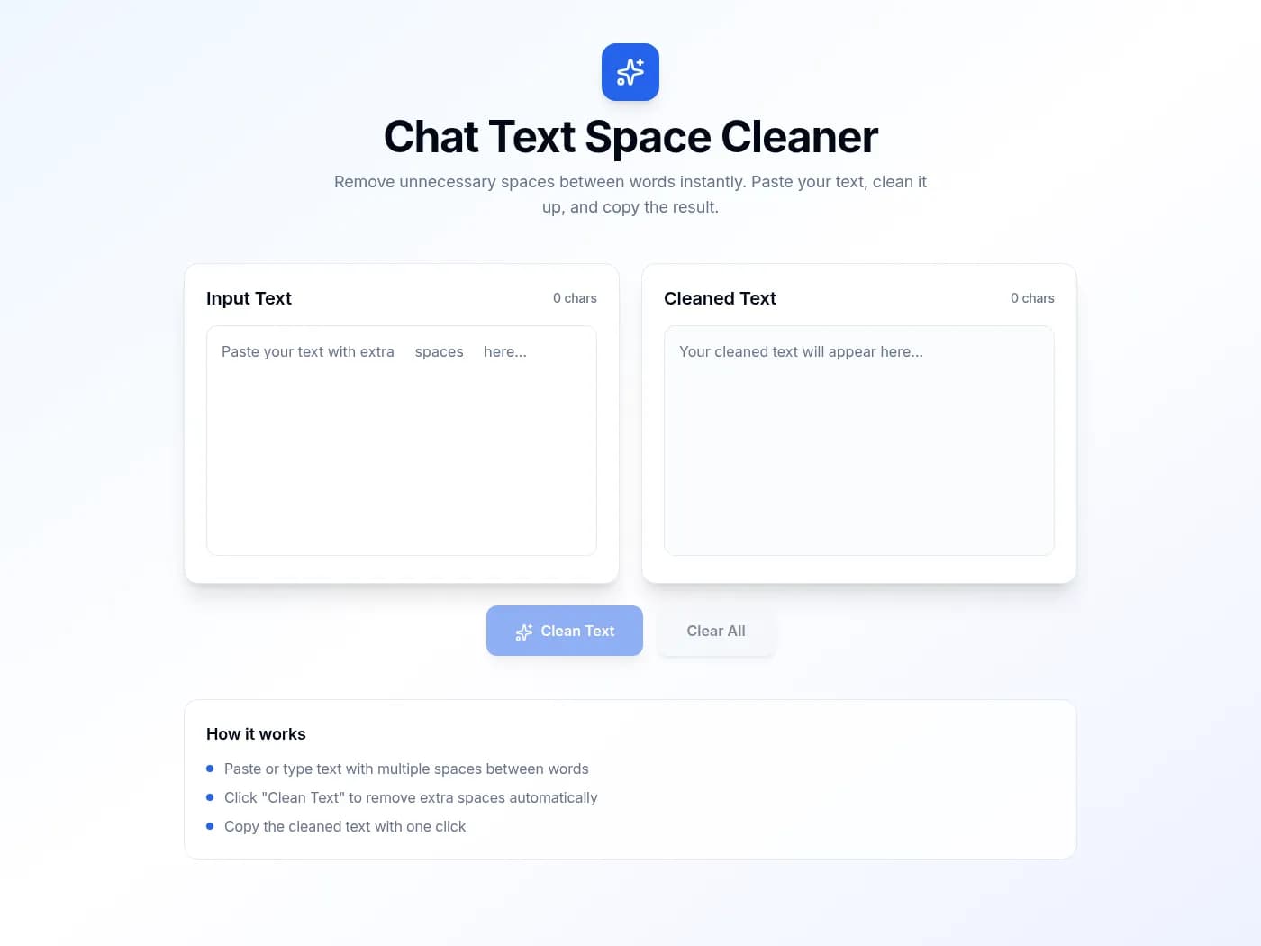 Chat Text Space Cleaner