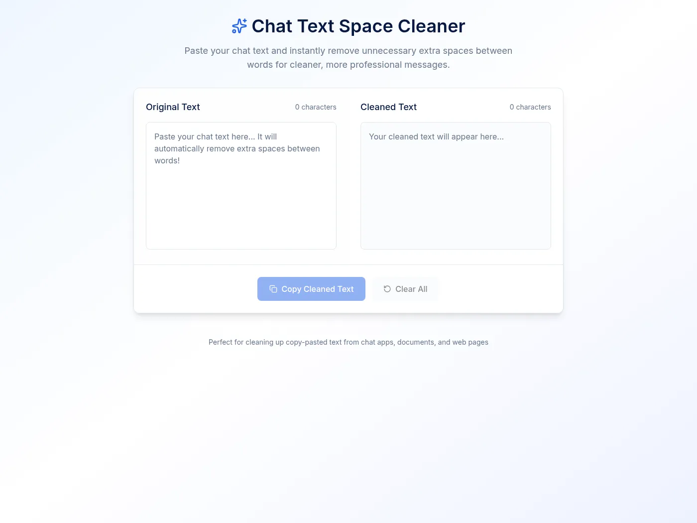 Chat Text Space Cleaner
