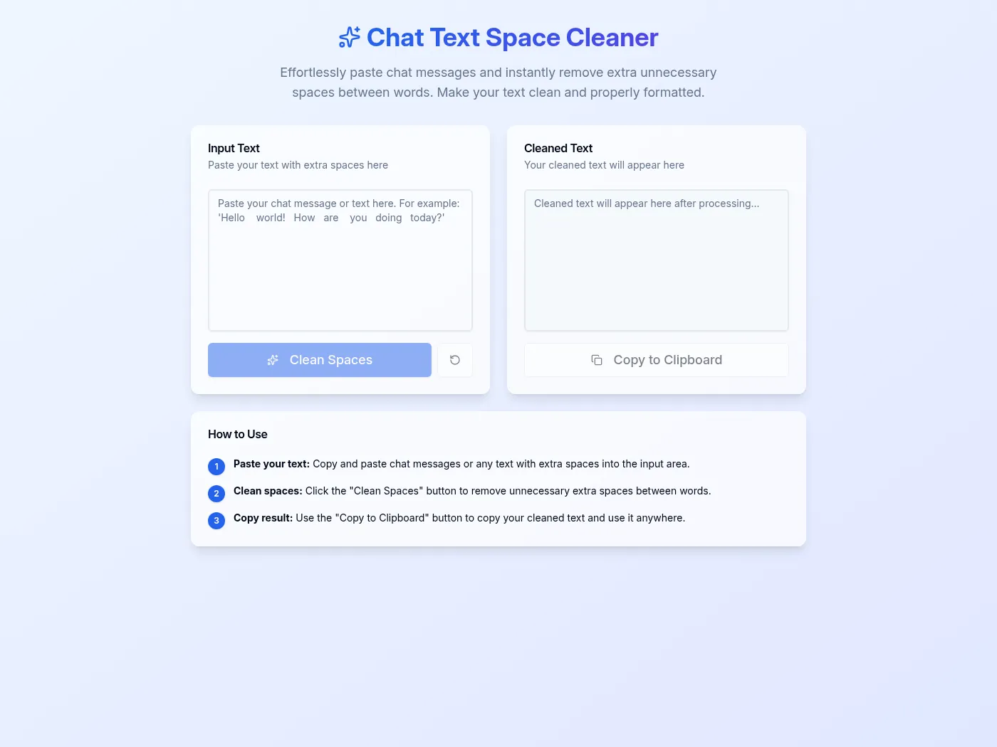 Chat Text Space Cleaner