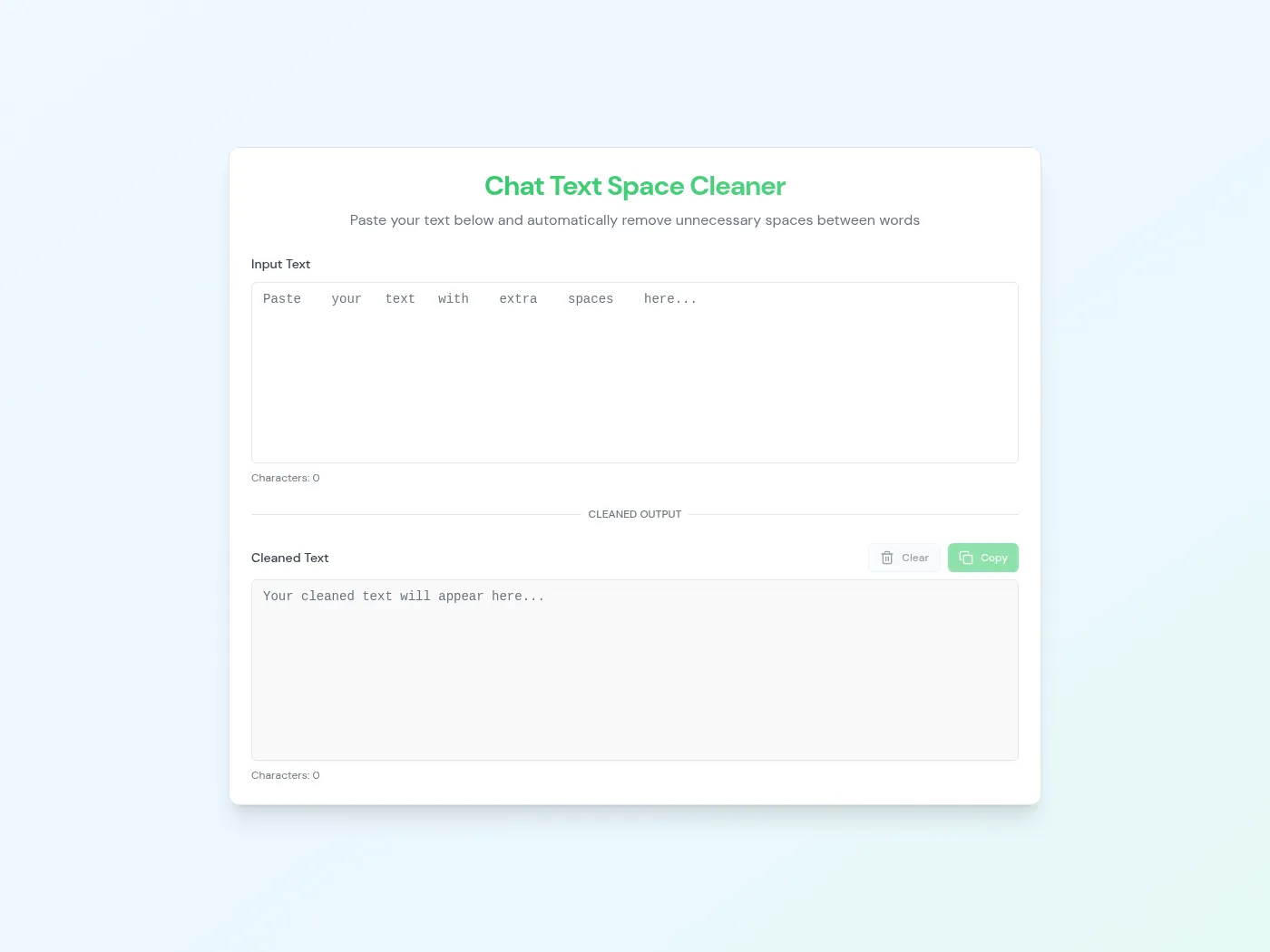 Chat Text Space Cleaner