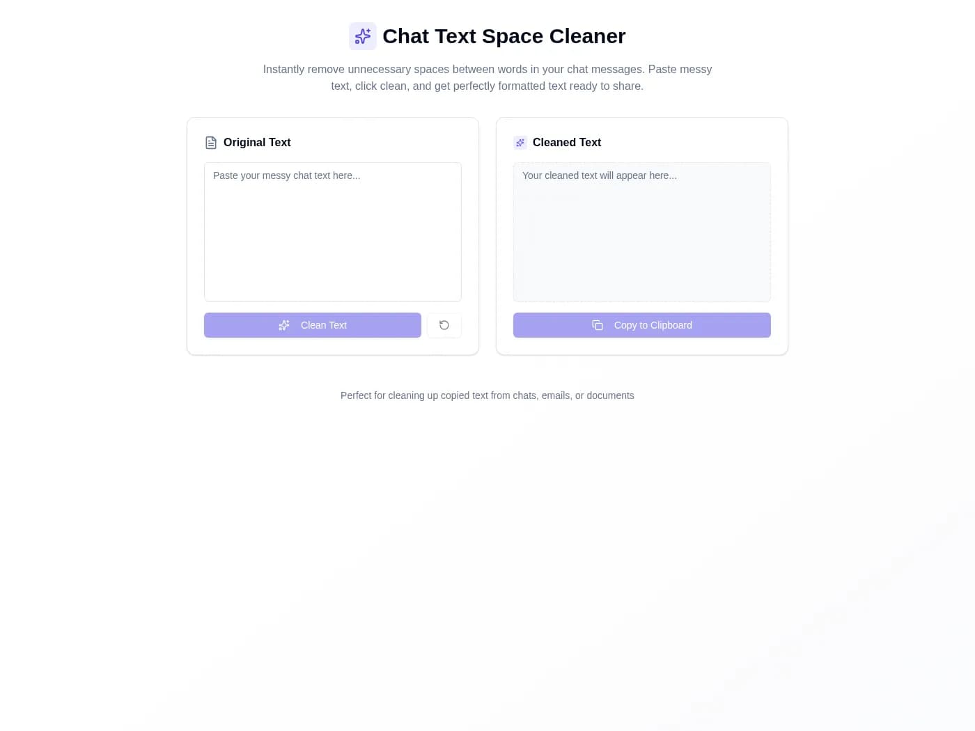 Chat Text Space Cleaner